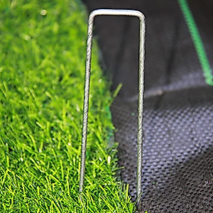 MTB 50 Pack 4x1 inch 11GA(0.12inch) Sod Staples Garden Pins Netting Stakes Ground Spikes Landscape Cover Pegs Anti-Rust Galvanized