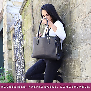 Tactica Defense Fashion Conceal Carry Purses for Women – Gun Purse w/Firearm Compartment – Purses and Handbags Concealed Carry for Women, Black