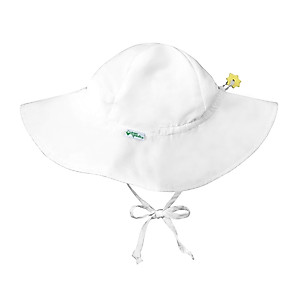 green sprouts Baby Toddler Brim Sun Protection Hat, White, 9/18mo