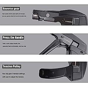 Knoweasy Cable Tie Gun and Cable Tie Tool- Fastening and Flush Cutting Tool with Steel Handle Zip Tie Tool for Nylon Cable Ties