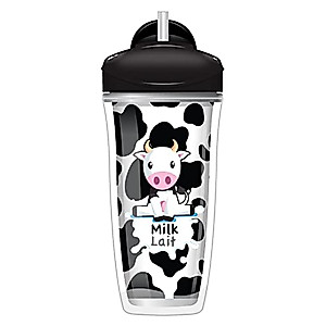 Playtex Sipsters Stage 3 Milk and Water Spill-Proof, Leak-Proof, Break-Proof Insulated Toddler Straw Sippy Cup Set, 9 Ounce - 2 Count