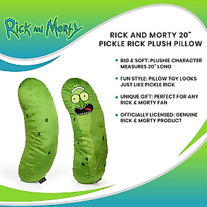 Pickle Rick Plush Toy Pillow - 20" Stuffed Scientist Collectible - Rick and Morty Fan Gift