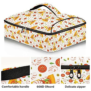 Kcldeci Insulated Thermal Food Carrier Insulated Casserole Carrier for Hot or Cold Food,Pizza Slices (2) Insulated Tote Bag for Potluck Cookouts Parties Picnic,Lasagna Lugger