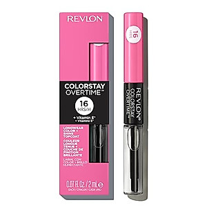 Revlon Liquid Lipstick with Clear Lip Gloss, ColorStay Overtime Lipcolor, Dual Ended with Vitamin E, 080 Keep Blushing, 0.07 Fl Oz