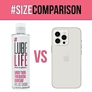 Lube Life Barely There Thin Silicone-Based, Long Lasting, Water Resistant, Personal Lubricant for Men, Women and Couples, 8 Oz