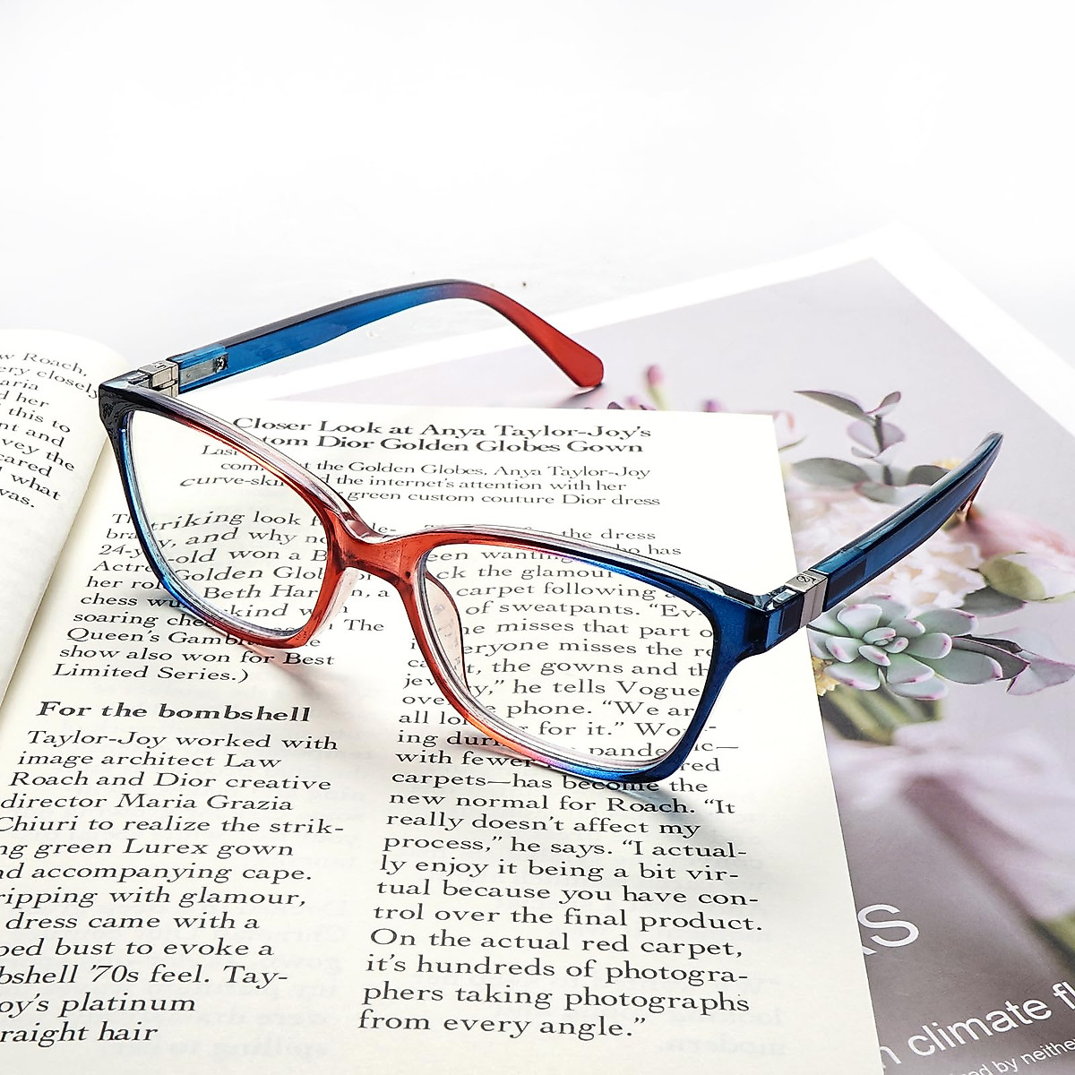 STASTEND 4 Pack Progressive Multifocus Reading Glasses for Women Men Spring Hinge Blue Light Blocking Readers (MIX, 1.50, x)