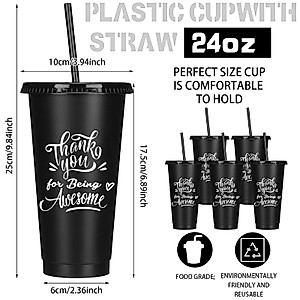 Mifoci Christmas Employee Appreciation Gifts Bulk Thank You Tumblers Team Gifts 24oz Black Tumbler with Straw Lid Christmas Coworkers Gifts Employee Cups for Staff Teacher Coworker Women Men(15 Pcs)