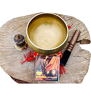 Singing Bowl Nepal-6" Tibetan Buddhist Hand Beaten Throat Chakra G Note Singing Bowl From Nepal, Release Your Inner Peace