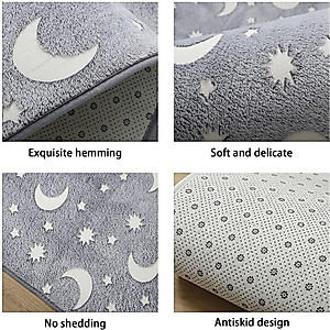 Eanpet Large Playroom Rug for Kids Glow in The Dark Star Area Rugs for Boys Girls Toddlers Bedroom Decorative 5x7 Grey Play Mat for Babies 1-3 Years