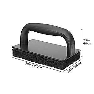 Happyyami Food Scraper Tool 1 Set Barbecue Rack Cleaning Brush BBQ Grate Cleaner Sponge Heavy Duty Griddle Scouring Pad Grill Rack Oil Remover for Home Kitchen Food Scraper