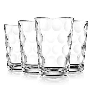 Home Essentials & Beyond Juice Glasses Set Of 4 Tumbler Glass Cups 7 oz Uses for Juice, Water, Cocktails, and more Beverages. Dishwasher safe…