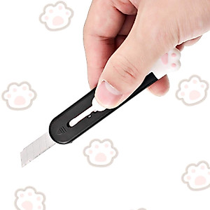 6 Pcs Cute Box Cutter Utility Retractable Knives Retractable Knives Cartoon Cat Lovely Paw Box Cutter Pointed Cute Cardboard Cutter Razor Knife Cutter for Office Envelope Opener DIY Crafts
