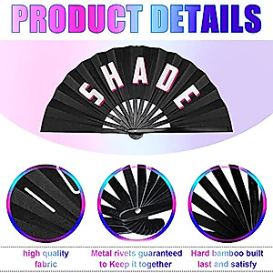 3 Pcs Large Bamboo Hand Fan Rave Fan Folding Fan Foldable Clack Fan Yasss Shade Daddy Fan Handheld Chinese Fan for Women Men Festivals Parades Christmas Party Performance Dance, 26 Inch (Novelty)