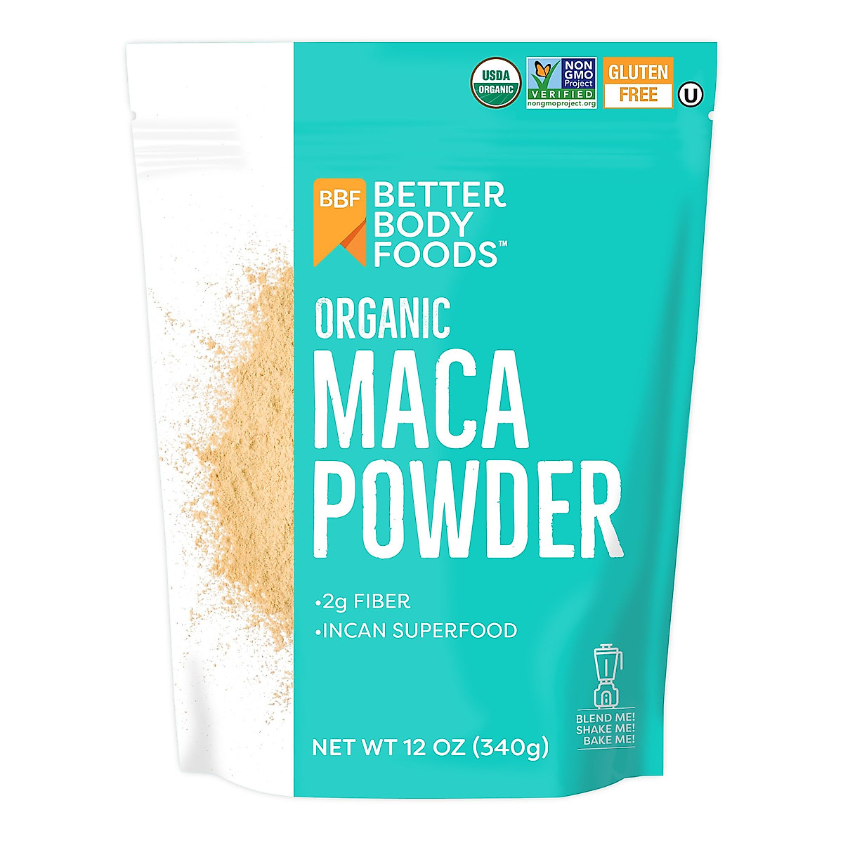 BetterBody Foods Organic Maca Powder, Non-GMO & Gluten-Free, 12 Ounce