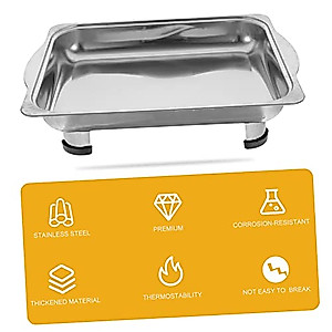 Hoement Stainless Steel Furnace Breakfast Tray BBQ Serving Tray Table Trays for Eating Stainless Steel Serving Platters Rectangular Chafing Dishes Rectangular Buffet Tray Buffet Pans Food