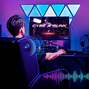 GTRACING Gaming Recliner Chair with Bluetooth Speakers Racing Style Single Gaming Sofa Modern Living Room Recliners Ergonomic Comfortable Massage Home Theater Seating, Blue