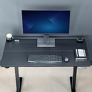 VIVO Electric Height Adjustable 44 x 24 inch Stand Up Desk, Standing Workstation with Memory Controller, Black Top, Black Frame, DESK-E144B