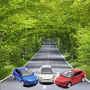 gidoyi Toy Car Model X, Pull Back Car Toys Alloy Vehicles with Lights and Sound 1:32 Scale Model Car (White)