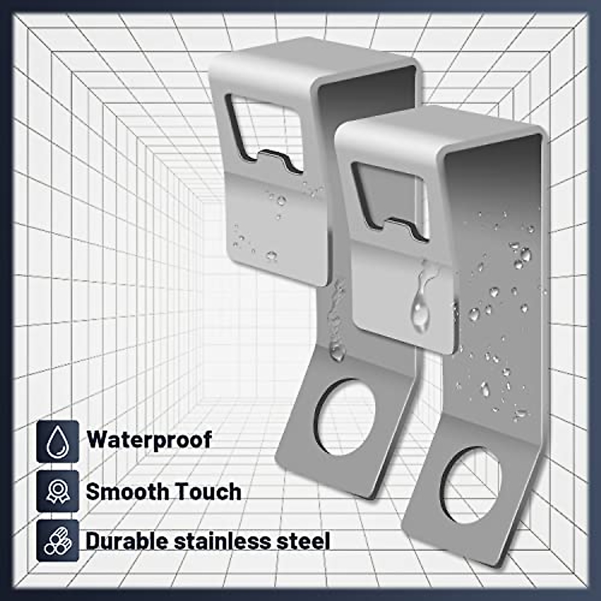 Omoojee Cooler Lock Bracket, 2 Pack with Bottle Opener, Tie Down Kit Made of Durable Stainless Steel, Compatible with Yeti/RTIC Coolers