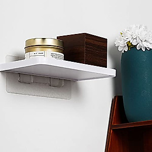 Chunful 2 Pieces Wall Phone Holder Adhesive Phone Wall Mount Universal Phone Shelf Plastic Cell Phone Stand for Most Smartphones in Bathroom Kitchen Toilet, White