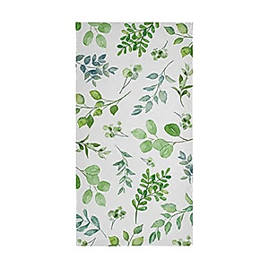 Green Leaves Hand Towels 2 Pcs Tropical Plant Soft Absorbent Face Towel Multipurpose for Hotel Gym Guest Home Decorative