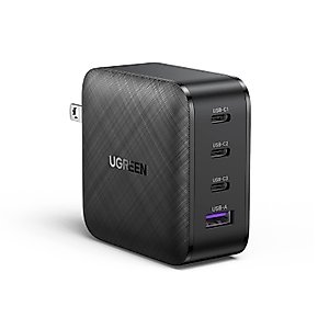 UGREEN 65W USB C Charger 4 Ports USB C Power Adapter GaN PD Fast Wall Charger Compatible with MacBook Pro/Air M2, Dell XPS 13, iPad Pro/Air, iPhone 15 Pro Max/14, Galaxy S23, Steam Deck, and More