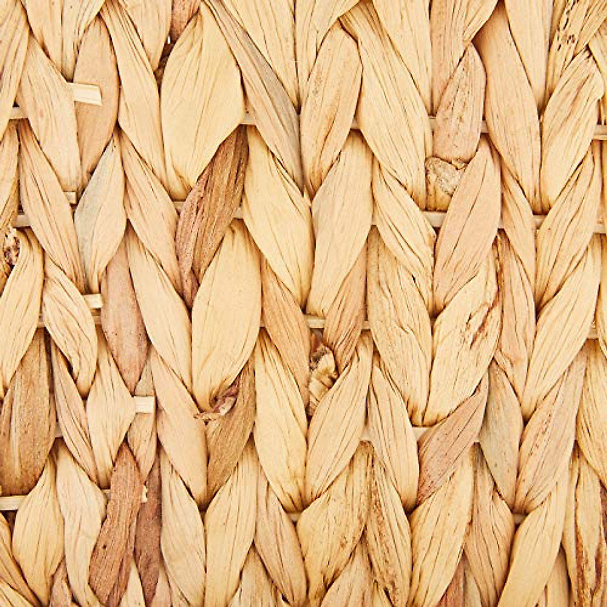 Americanflat Natural Set of 2 Rectangular Water Hyacinth Storage Baskets with Handles - Hand-Woven - Home Organizer Bins - Natural Water Hyacinth - Eco-Friendly