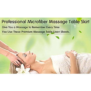 Massage Table Skirt, Microfiber Massage Table Skirt for Massage Table Bed, Protects Massage Table, Lightweight, Super Soft and Stain-Resisting, Machine Washable