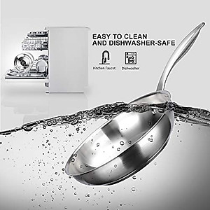 Duxtop Professional Stainless Steel Fry Pan, Induction Ready Cookware with Impact-bonded Technology, 9.5 Inches