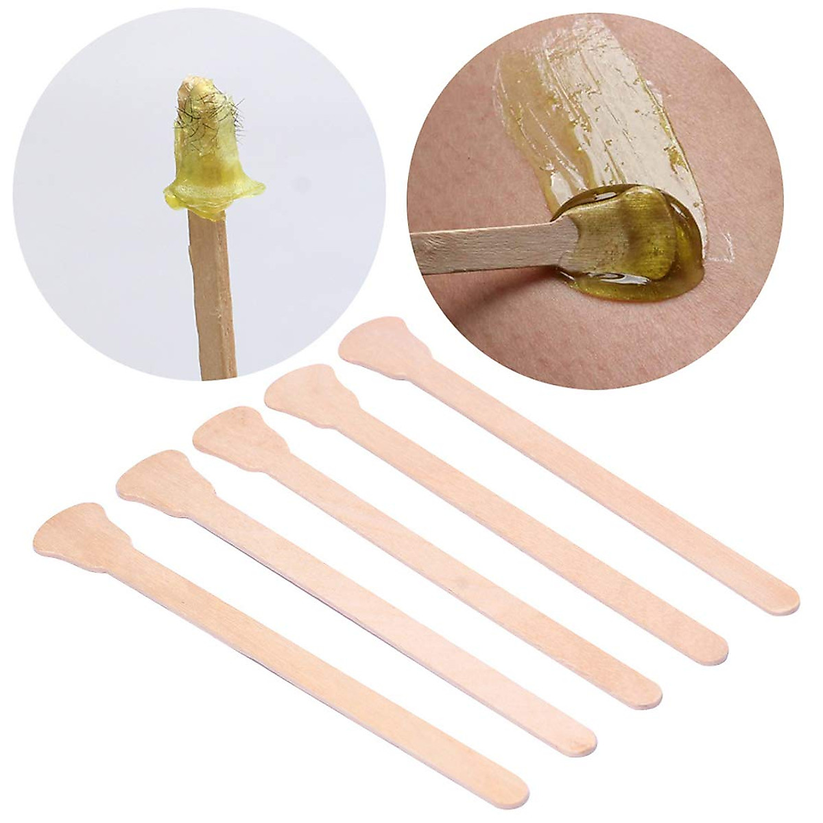 Fodattm 100PCS Wood Wax Applicator Sticks Spatulas for Eyebrow Nose Hair Removal Ice Cream and Mask Sticks Applicator