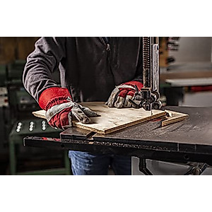 Boss Men's Guard Split Cowhide Leather Palm Work Gloves, Safety Cuff, Leather Knuckle Strap, Wing Thumb, Abrasion Resistant, Red/Gray, X-Large (B71011-XL)