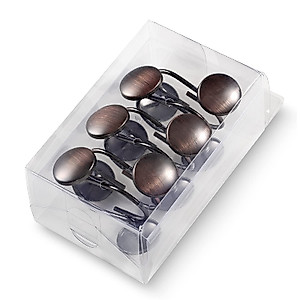 CHICTIE Bronze Shower Curtain Hooks Rings,Oil Rubbed Metal Rust Resistant Decorative Shower Curtain Hooks,Set of 12 Farmhouse Style Shower Rings Hangers for Bathroom