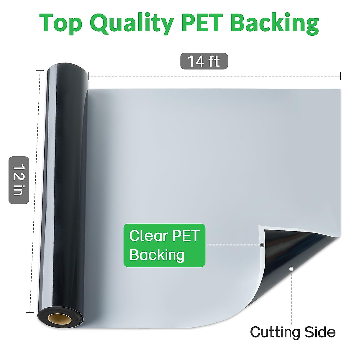 12" x 14FT Pink Vinyl - Pink Permanent Vinyl with PET Backing [Easier Weed Never Residue], Glossy Permanent Adhesive Vinyl for Cutting Machine, Party Decoration, Car Decal, Signs, Scrapbooking