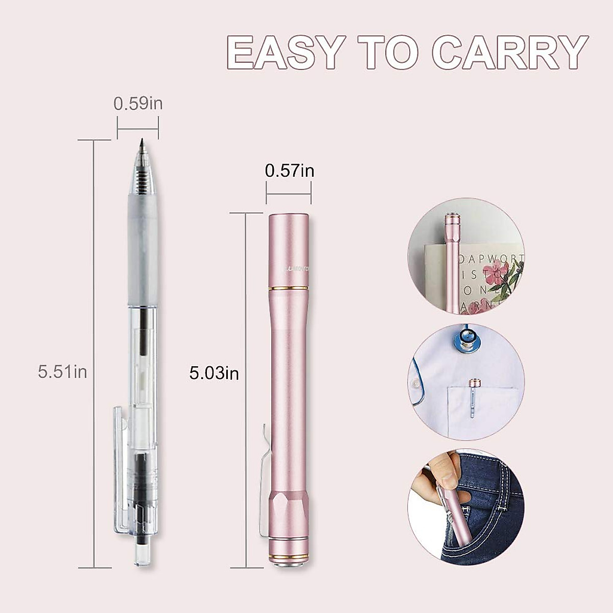 LUMINTOP IYP365 LED Penlight, Super Bright High Color Rendering Nichia LED Aluminum Alloy Pen Light for Diagnostic, IPX-8 Waterproof, 3 Modes, Powered by 2AAA Battery