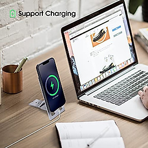 Arae Cell Phone Stand, Adjustable iPhone Stand for Desk, Aluminum Foldable Office Phone Holder Cradle Dock Compatible with iPhone 13 12 11 Pro Max Xs Xr 8 7 6 Plus, Samsung Galaxy Smartphones(4-8")