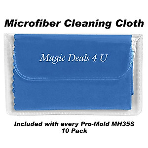 10-Count Pro-Mold 35pt. Magnetic One-Touch Card Holders Holds Sleeved Card USA Made with Cleaning Cloth, Gold