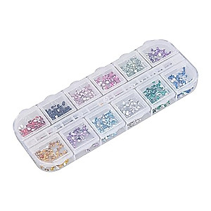 FRCOLOR 12 Nail Decorations for Nail Art Nail Accessories Nail Kit Set Glitter Nail Charm Glitter Nail Paillette Crystal Nail Studs Nails Art Nail Art Designs Nail Designs Nail Stickers