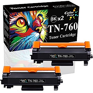 2-Pack ColorPrint Compatible TN760 Toner Cartridge Replacement for Brother TN-760 TN 760 TN-730 TN730 Work with DCP-L2550DW HL-L2350DW L2390DW L2395DW L2370DWXL MFC-L2710DW L2750DWXL Printer (Black)