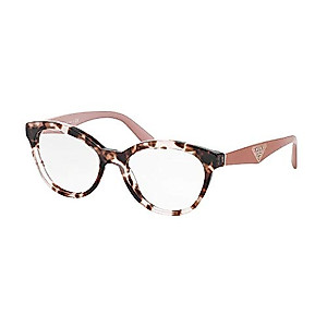 Prada TRIANGLE PR11RV Eyeglass Frames ROJ1O1-52 - Pink Havana PR11RV-ROJ1O1-52