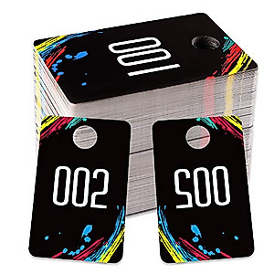 FaCraft Number Tags, 001-100 Number Cards, 2.3"x 3.5" Live Numbers, Normal and Reverse Mirror Image