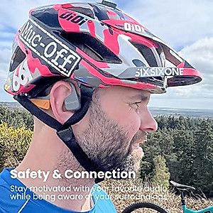 Padmate S30 Open-Ear Bluetooth Bone Conduction Sport Headphones-Sweat Resistant Wireless Earphones-Sweatproof for Running & Workout-Bulit-in Mic,Noise Cancelling Headphones Headset Black