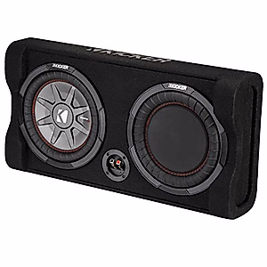 Kicker 47TRTP102 Car Audio Down Firing 10" Thin Sub Box Passive Radiator Bundle with Harmony HA-A400.1 Amplifier & Amp Kit
