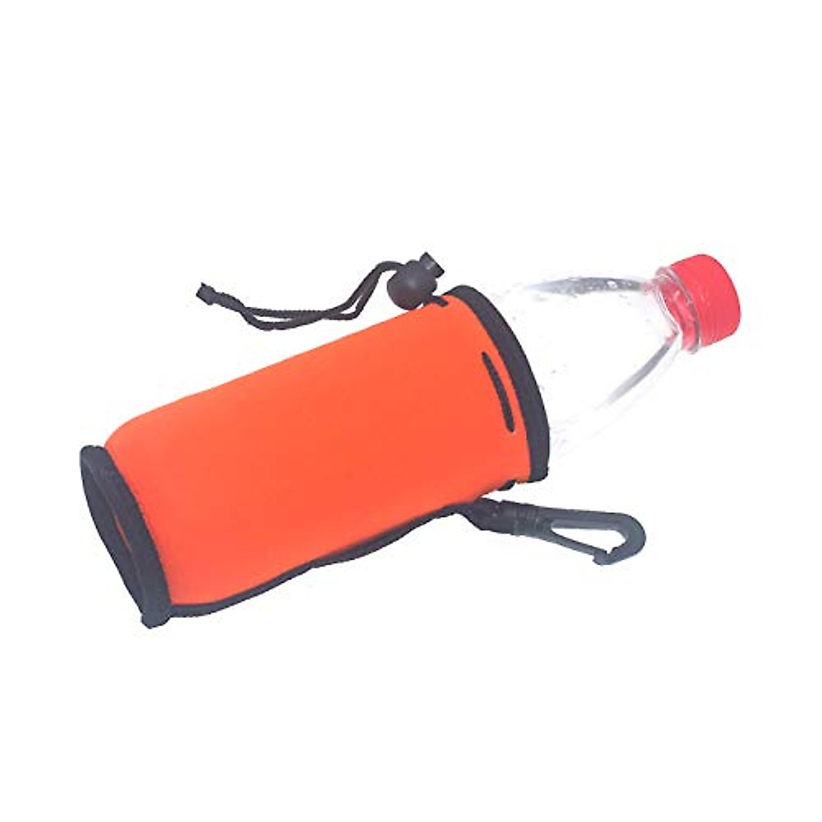 E - Living 500ML (16.9 OZ) Neoprene Water Bottle Drawstring Cooler/Coolie / Cover/Insulator / Holder/Huggie / Sleeve - 3Pack (13 Colors) (red+black+orangee)