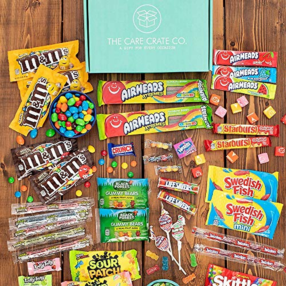 The Care Crate Ultimate Candy Snack Box Care Package ( 40 piece Candy Snacks) Includes 20 Full Size Candies - Starburst, Skittles, Twizzlers & More!