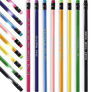 60 Pcs Inspirational Pencils Personalized Pencils with Name Cute Pencils Motivational Pencils for Student Color Changing Mood Pencils Heat Activated Pencils for Kids School (Multicolor)