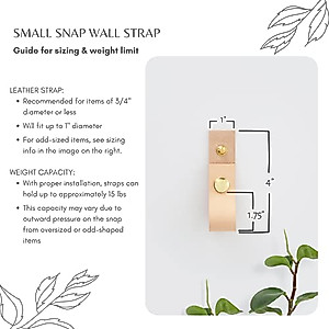 KEYAIIRA - Leather Hanger Strap with Snap that Opens & Closes - functional wall entryway organizer hook bathroom hand towel holder brass boho decor wall jewelry holder