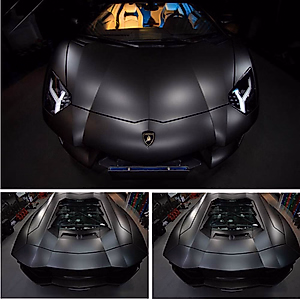 DIYAH Black Matte Vinyl Car Wrap Sticker Air Release Bubble with Hand Tools (120" X 59" / 10 FT X 4.9 FT)