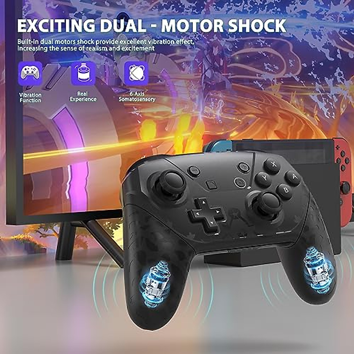 YCCTEAM Wireless Pro Controller Gamepad Compatible with Switch Support NFC, Wakeup, Screenshot and Vibration Functions