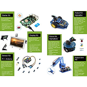 waveshare Sensor Kit Compatible with Raspberry Pi 4 Model B Includes ARPI600 Adapter Board 13x Popular Sensors