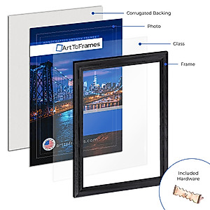 ArtToFrames 15x19 inch Black Stain on Solid Red Oak Wood Picture Frame, 2WOM0066-59504-YBLK-15x19